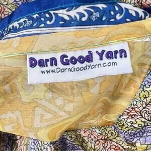 Darn Good Yarn | Skirts | Darn Good Yarn Yellow And Blue Floral Wrap ...